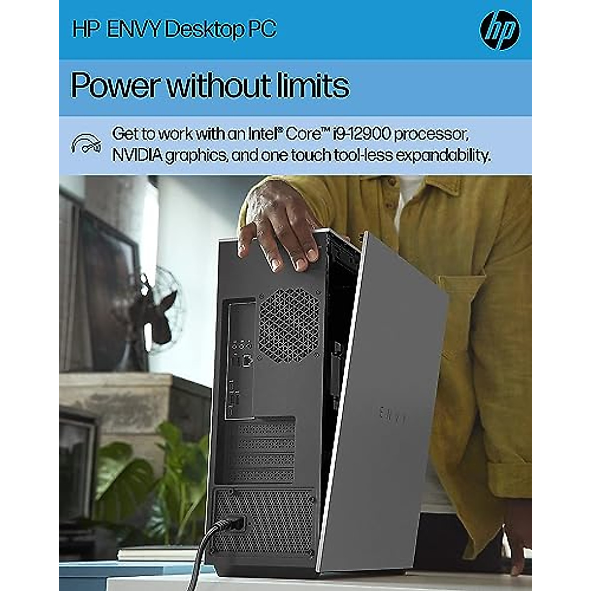 HP Envy Desktop Bundle PC, NVIDIA GeForce RTX 3070 Graphics,12th Generation Intel Core i9 Processor, 64 GB SDRAM, 2 TB SSD, Windows 11 Home OS, Wi-Fi & Bluetooth