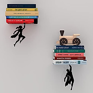 Artori Design Floating Bookshelf for Kids, Invisible Metal Book Shelf, Wall Decore Book Lovers Bookshelf (Wondershelf+Supershelf)