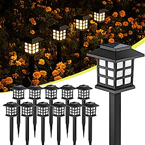 GIGALUMI Solar Outdoor Lights,12 Pack LED Solar Lights Outdoor Waterproof, Solar Walkway Lights Maintain 10 Hours of Lighting for Your Garden, Landscape, Path, Yard, Patio, Driveway