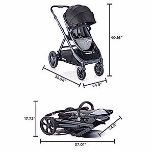 Joovy Qool Stroller, Customizable Stroller, Single, Double, Triple, Black Melange