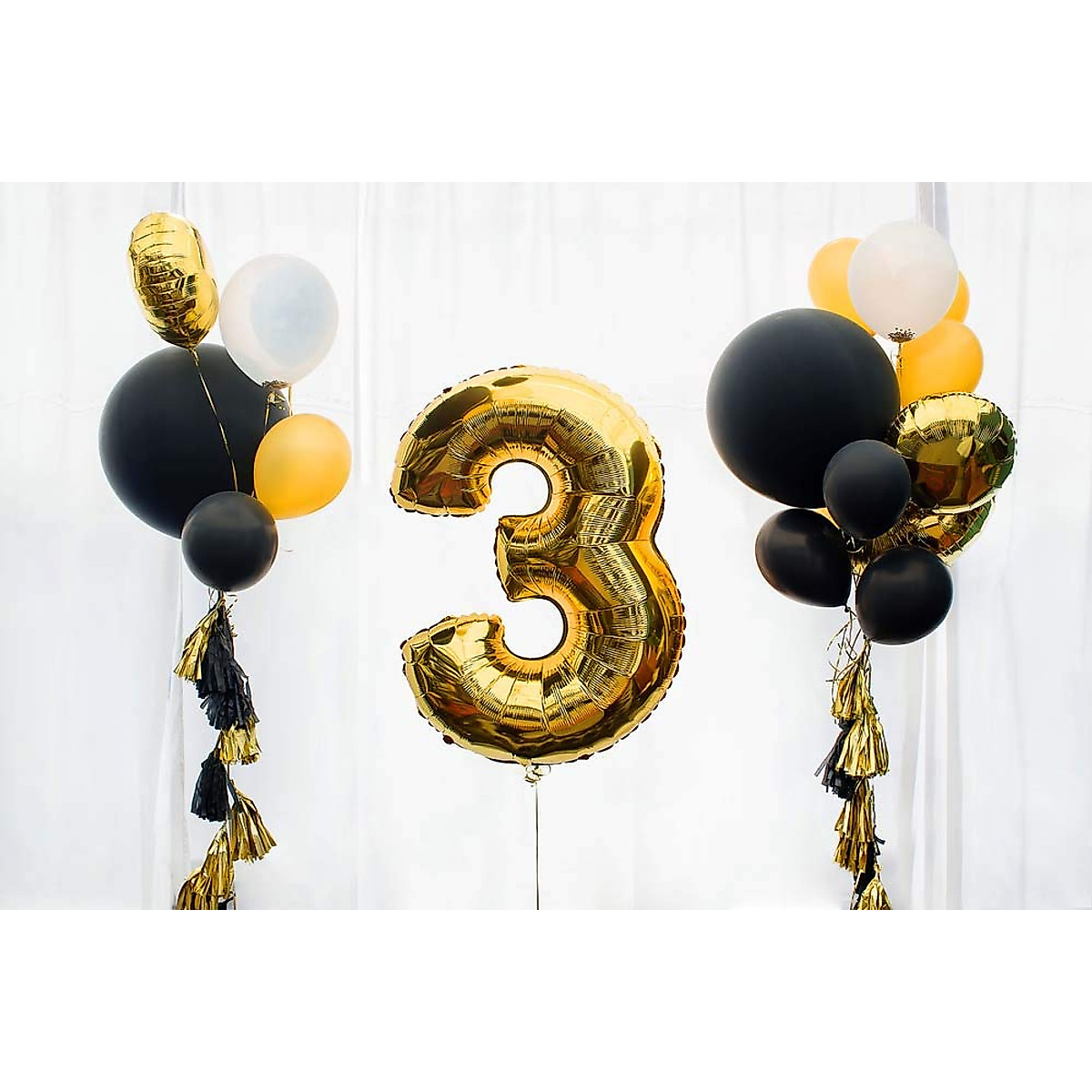 Treasures Gifted Large Gold Number Balloons - 40 Inch Foil Number 3 Balloon - Birthday Balloon Numbers - Graduation Balloon Numbers - Number Balloons for Birthday, Anniversary, New Years Eve Party