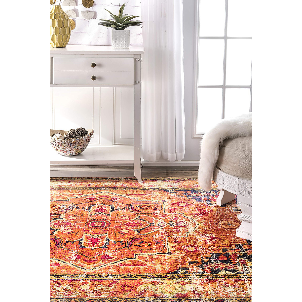 nuLOOM Vintage Mackenzie Runner Rug, 2&#039; 6&quot; x 6&#039;, Orange