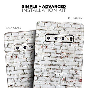 DesignSkinz Grungy Red & White Brick Wall Protective Vinyl Decal Wrap Skin Cover Compatible with The Samsung Galaxy S20 (Screen Trim & Back Glass Skin)