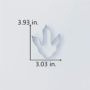 LILIAO Dinosaur Foot Cookie Cutter for Kids Birthday Party - 3 x 4 inches - Dino Biscuit and Fondant Cutters - Stainless Steel