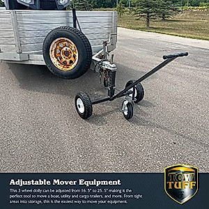Tow Tuff TMD-800C Adjustable Trailer Dolly with Caster Wheels, Standard, Gray