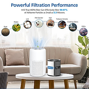 4 Pack P60 Replacement Filter Only Compatible with TPLMB P60 Air Purifier and Vhoiu KJ50 Air Purifier, H13 True HEPA Filter, 3-in-1 Nylon Pre-Filter, HEPA Filter, High-Efficiency Carbon Filter