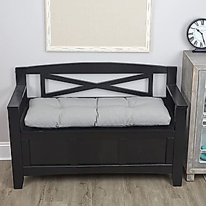 Klear Vu The Gripper Omega Non-Slip Tufted Bench Cushion for Indoor Furniture, Entryway Storage, Bay Window, Corner Nook or Piano Seat, 43 Inches, Gray