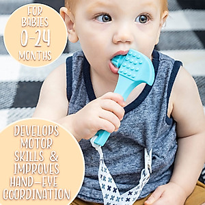 BABYGUM Teething Toys for Babies 0-6 Months 6-12 Months, BPA-Free Silicone, Soft Textures, Molar Teether, Easy to Hold, Easy to Clean and Freeze