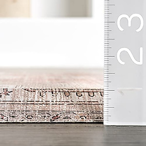 nuLOOM Floral Persian Kitchen or Laundry Comfort Mat, 20" x 32", Rust