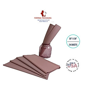 Rose Gold Tissue Paper Squares, Bulk 24 Sheets, Premium Gift Wrap and Art Supplies for Birthdays, Holidays, or Presents by Feronia packaging, Large 20 Inch x 26 Inch