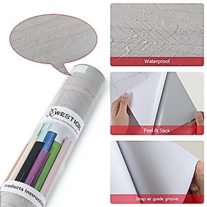 WESTICK Grey Wood Wallpaper Peel and Stick Modern Wood Contact Paper for Walls Self Adhesive Wallpaper for Bedroom Wood Grain Contact Paper for Countertops Waterproof Cabinet Wallpaper 15.8"x196"