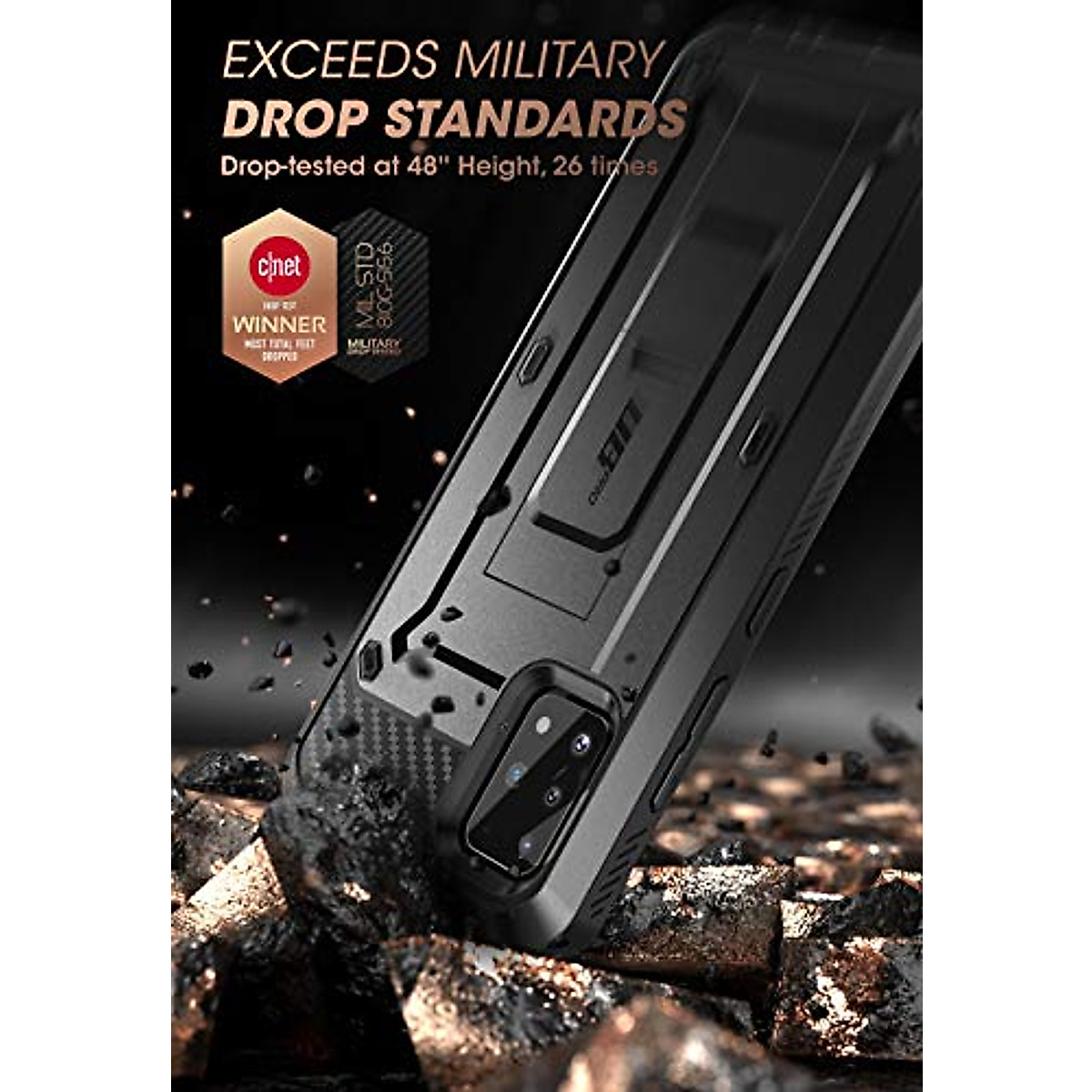 SUPCASE Unicorn Beetle Pro Series Designed for Samsung Galaxy A51 Case (Not Fit A51 5G Version), Full-Body Rugged Holster & Kickstand Case with Built-in Screen Protector (Black)