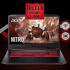 Acer Nitro 5 AN517-41-R7EY Gaming Laptop, AMD Ryzen 5 5600H Hexa-Core Processor | NVIDIA GeForce GTX 1650 | 17.3" FHD IPS Display | 8GB DDR4 | 512GB NVMe SSD | WiFi 6 | Backlit Keyboard