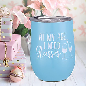 AYANA DREAMS Funny Wine Coffee Tumbler - Fun Birthday Christmas Gifts For Women Mom Aunt Female Best Friend Sister Her Wife Daughter Co-worker Stainless Steel (Mint/Teal)12 Oz.