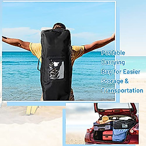 GYMAX Inflatable Stand Up Paddle Board, 6” SUP with Premium Complete Accessories, Backpack, Pump, Leash, Paddle & Removable Fins, Portable Stand Up Boat for All Skill Level
