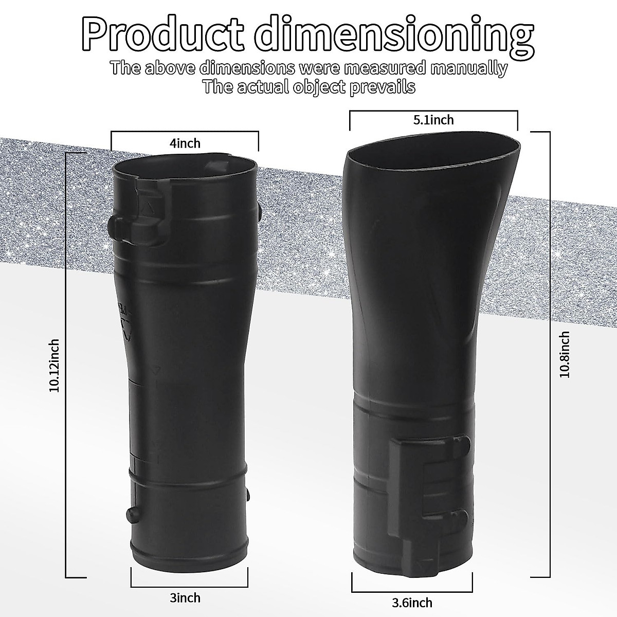 191L13-5 191B21-6 Blower Nozzle Adapter & 197889-6 Flat End Nozzle Attachment Kit for Makita X2 36V Hand held Blower, for XBU02Z XBU03 DUB362 Blower Narrow end profile, increasing air velocity