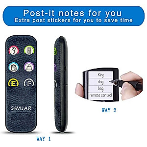 Key Finder with Thinner Receivers & Advanced Fabric Remotes, SIMJAR 80dB+ RF Item Locator with 131ft Working Range, 2 RF Transmitter & 6 Receivers