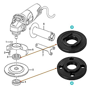 DIRBUY 12 pcs Angle Grinder Flange Nuts 5/8"-11, Suit for All 4-1/2" with 2 pcs Spanner, Angle Grinder Flange Replacement for Makita, Ryobi, Dewalt, Milwaukee, Craftsman