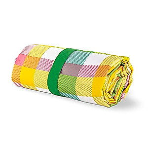 Kate Spade New York Foldable Picnic Blanket, Large Outdoor Blanket Fits Up to 4 Adults, Portable Blanket for Camping or Beach, Garden Plaid