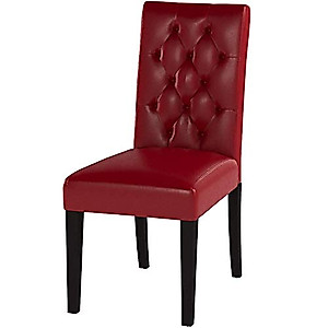 Christopher Knight Home Gentry Bonded Leather Dining Chairs, 2-Pcs Set, Red