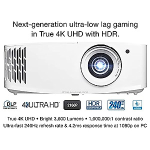 Optoma UHD35 4K UHD Gaming and Home Entertainment Projector Bundle with 1 YR CPS Enhanced Protection Pack