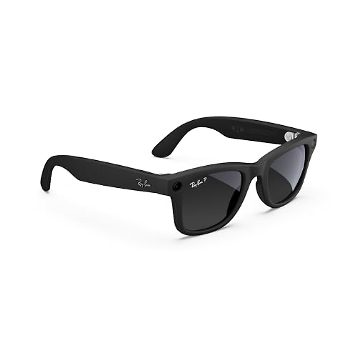 Meta Regular Square Sunglasses, Wayfarer, Matte Black/Polarized Gradient Graphite, Regular (Renewed)