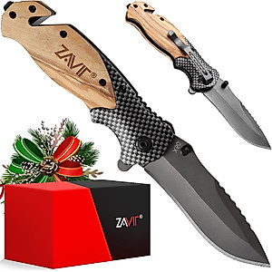 ZAVIT Fathers Day Gift, Pocket Knife for Men, Gifts for Men, Dad, Husband, Father, Grandpa, Uncle, Birthday Gifts, Christmas Unique Gifts Idea, Men Stocking Stuffers