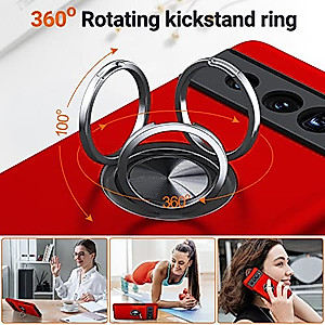 KOVASIA Designed for Google Pixel 7 Pro,Case with 360° Ring Stand, Multi-Layer Protective Case, Shockproof Cover for Google Pixel 7 Pro Case,Red