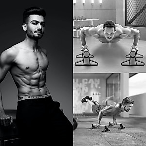 SELEWARE Wood Push up Bars Parallettes Bars Anti-Slip Handstand Bars for Calisthenics, Fitness, Floor Workouts Solid Wood with Sturdy Metal Bracket, Support 500 lbs 16 * 6.5 * 4 inch