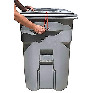 Lid Loc Outdoor Garbage Can Lock Keeps Trash Secure and Wildlife Out Wind Weather Proof Strong Durable