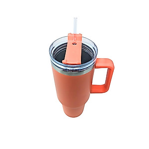 FTB Creative 40oz Insulated Journey Tumbler Mug, Double Wall Stainless Steel, with Lid and Straw (Tuscan Terracotta)