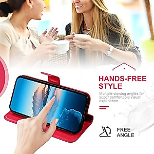 KANVOOS Case for Oppo Reno 6 Pro 5G Wallet Case with Card Holder, PU Leather Flip Folio Case [TPU Inner Shell], Shockproof Cover for Oppo Reno 6 Pro 5G (Rose)