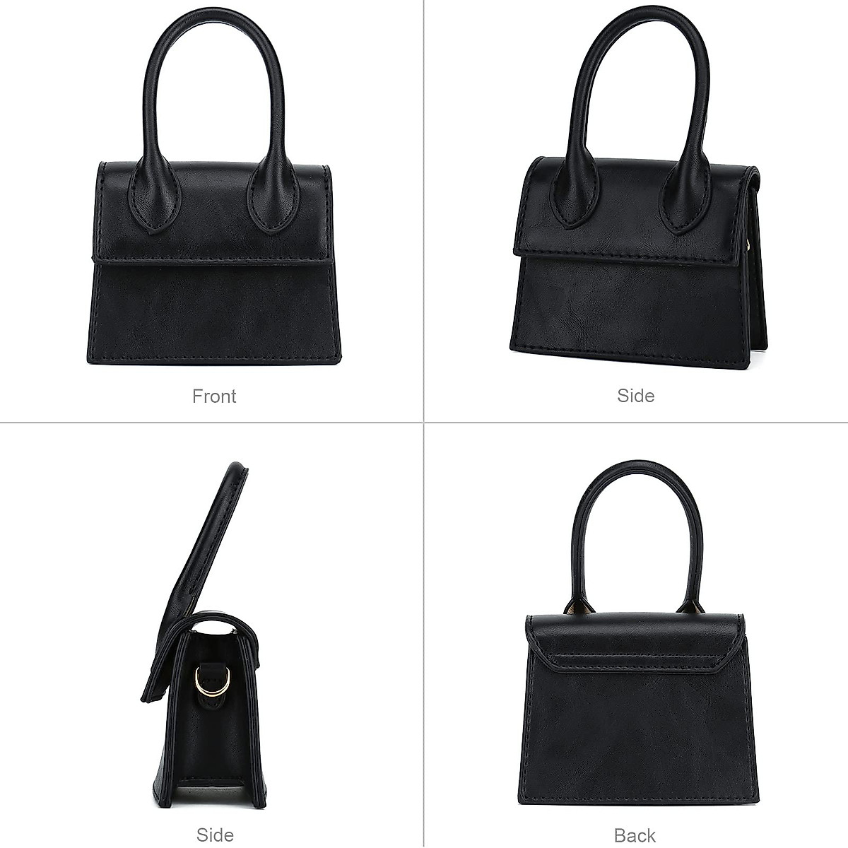 CATMICOO Mini Purse for Women, Mini Bag with Crocodile Pattern (Black)