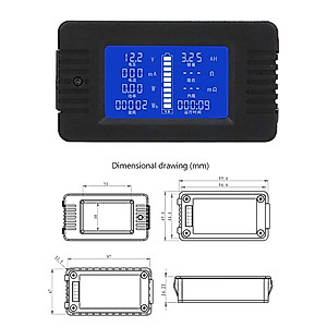 Electrical Battery Testers PZEM-015 Energy Meter Multifunctional Battery Meter Tester, 300A Shunt Battery Shunt Battery Monitor with Shunt, Voltage Power Energy Consumption Capacity Teste