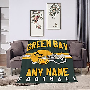 SEAGGS Custom Football City Blanket Personalized Decor Fans Throw Blanket Printed Add Any Name & Number Gift for Men Women Youth