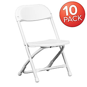 Flash Furniture Timmy 10 Pack Kids White Plastic Folding Chair