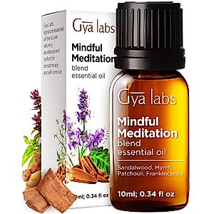 Gya Labs Mindful Meditation Essential Oil Blend (0.34 fl oz) - Natural Meditation Essential Oil - Grounding & Relaxing