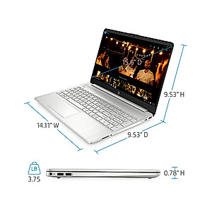 HP 2021 15.6" FHD Display Laptop Computer, AMD Ryzen 3-3250U Processor(Beats Intel i5-1035G1), 16GB DDR4 RAM, 512GB SSD, AMD Radeon Graphics, HD Webcam, HDMI, Win 10S, Silver, 32GB SnowBell USB Card