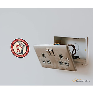 IMPERIAL VIBES - Remember Kids Electricity Will Kill You Sticker – Vinyl Decal for Window – Removable Waterproof Sticker for Van Bumper – Useable Indoor & Outdoor – Easy use for Car, Van, & SUV–Imp 10