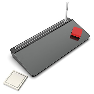 Audio-Visual Direct - Glass Desktop Computer Keyboard Whiteboard Notepad Set, Black (Includes Neon Marker, Eraser & Sticky Notes)