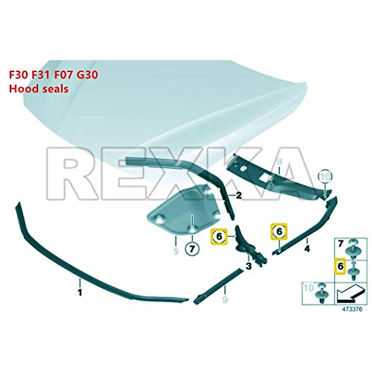 Rexka 40pcs Bumper Trim Wheelhouse Liner Push-Type Retainer Clip Rivet Compatible with BMW 51-11-8-174-185 51118174185