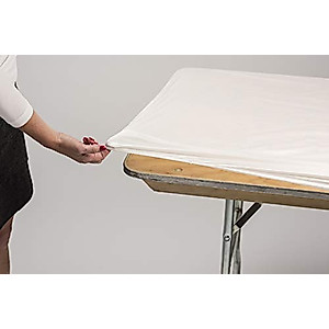 Kwik-Covers 8' Rectangle Plastic Table Covers 30" x 96", Bundle of 5 (White)