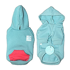 Upgraded Green SZAT PRO Teacup Dog Hoodies, 100% Cotton Puppy Clothes for Small Dogs and Cats, Chihuahua Clothes Pullover Sweaters for Dog Boys and Girls XXX-Small