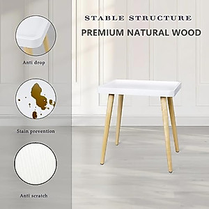 Side/Tray Table, Small End Table Accent Table Living Room Bedroom Balcony Office, Modern Side Table Bedside Table Home Decor, Small Side Table for Small Spaces, (White)