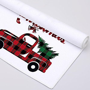 Miryoku Christmas Kitchen Towels Dish Towels Set of 4 Red White Merry Christmas Black Red Plaid Xmas Holiday Decorative Dishcloths Tea Towels for Home Decorations