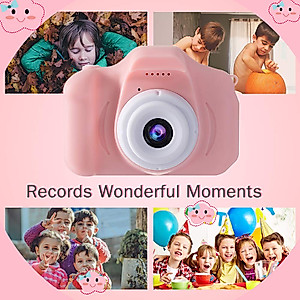 Kids Camera, DDAD Digital Video Camera Gifts for Boys and Girls, Toddler Video Recorder Mini Rechargeable and Shockproof Camera Creative DIY Camcorder for Children 3-8 Years Old(32GB SD Card Included)