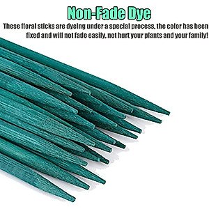 Jollybower 25pcs Green Wooden Garden Stakes, 16 inch Natural Green Bamboo Sticks, Floral Plant Support Wooden, Wooden Sign Posting Garden Sticks Support Floral Plant, Tomato Stakes, Potted Plants