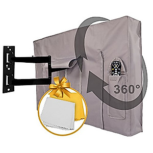 Lish Outdoor TV Cover with Front Flap Weatherproof Material (30" - 32", Grey)