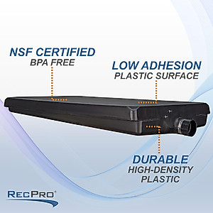 RecPro 35 Gallon Black Waste Water RV Holding Tank with Sensors 54" x 32" x 7" | Fitting Kit Included | Made in America