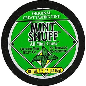 Oregon Mint Snuff Co. - Mint Snuff All Mint Chew - Original Mint Flavor 1.2oz Tin (5 Cans)